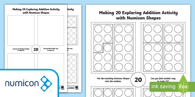 👉 Making 20 Numicon Shape Exploring Addition Activity