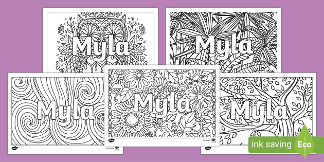 FREE! - Myla Mindfulness Name Colouring Activity