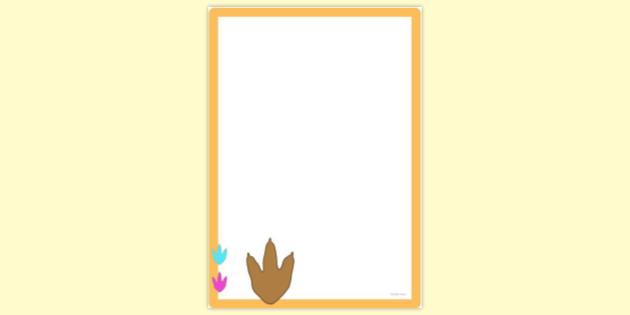 FREE! - Simple Blank Dinosaur Print Page Border | Twinkl