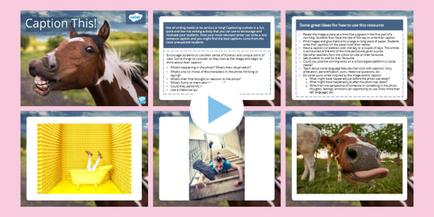 Caption This! Fun, Quick, Low Risk Writing (teacher made)