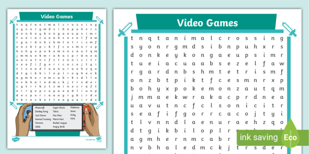 KS2 Computer Games Word Search (teacher made)