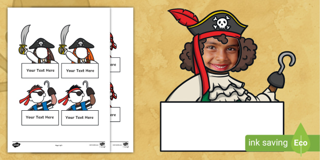 Editable Pirate Photo Self Reg Labels (teacher made)