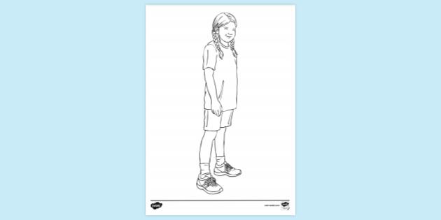 FREE! - Girl Wearing PE Kit Colouring | Colouring Sheets