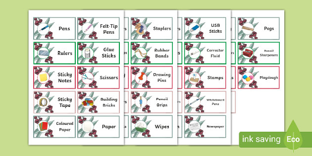 Eucalyptus Drawer Labels (teacher made)