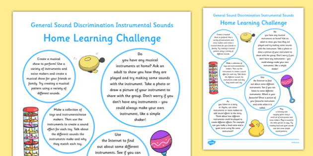 Phase 1 Aspect 2: Instrumental Sounds Home Learning Challenges ...