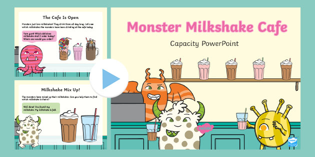 👉 Monster Milkshake Cafe - Capacity PowerPoint
