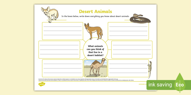 * NEW * Desert Animals Mind Map,desert animals,animal habitats