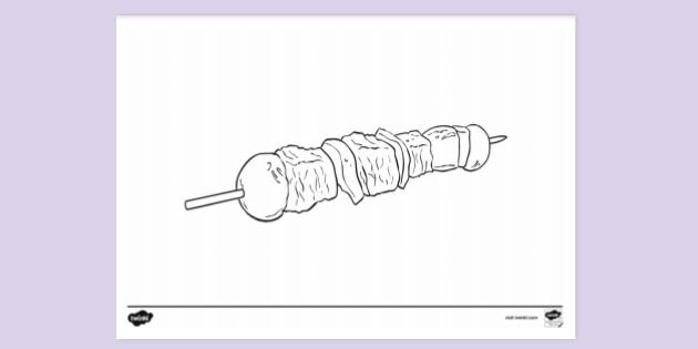 Kebab Colouring Sheets | KS1 Resources | Twinkl