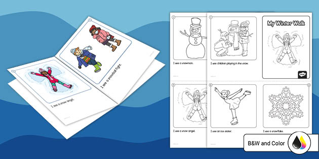 My Winter Walk Early Emergent Reader Printable Book - Twinkl