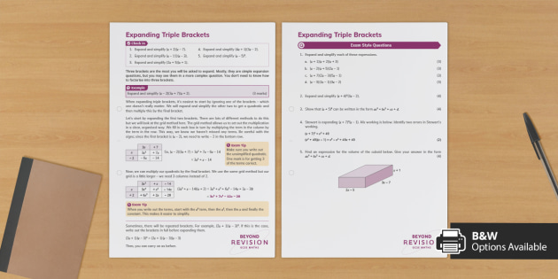 FREE! - 👉 Expanding Triple Brackets (teacher made)
