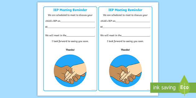 * NEW * IEP Meeting Reminder Editable Notes