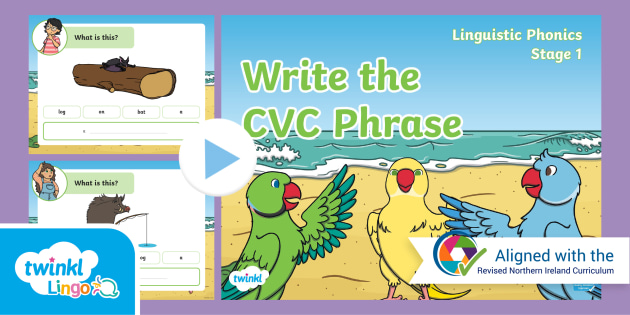 Linguistic Phonics Stage 1 Write CVC Phrase Set 3 PowerPoint
