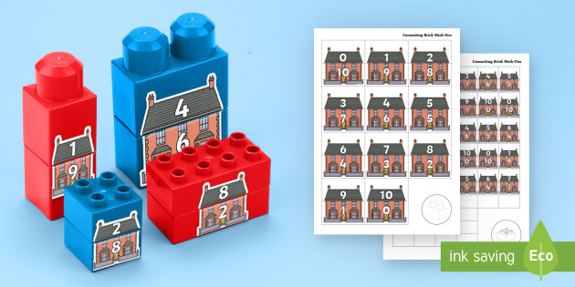 House Number Bonds to 10 Matching Connecting Bricks Game
