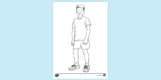 FREE! - Boy in PE Kit Colouring Sheet | Colouring Sheets