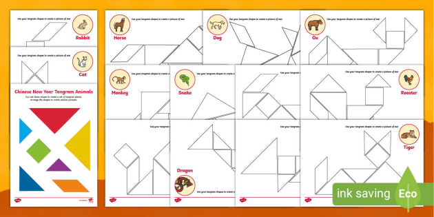 👉 EYFS Chinese New Year Animals Tangram Activity