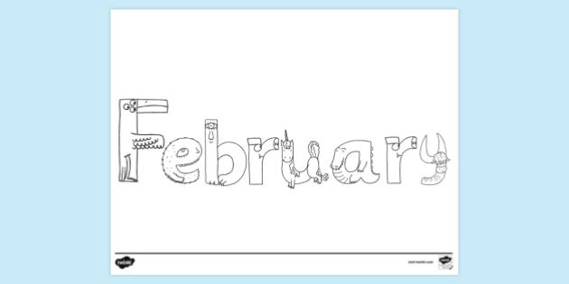 FREE! - February Colouring Page for Children | Colouring Sheets