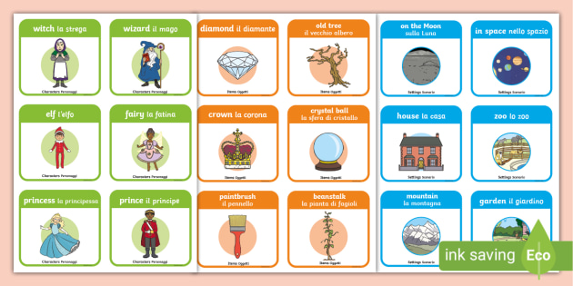 Make a Story Storytelling Prompt Cards English/Italian
