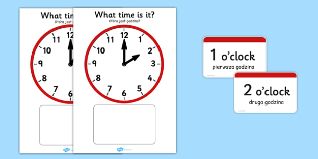 Analogue Clocks Hourly (Matching) Polish Translation