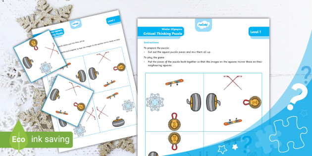 Winter Olympics Critical Thinking Puzzle - L1 - Twinkl