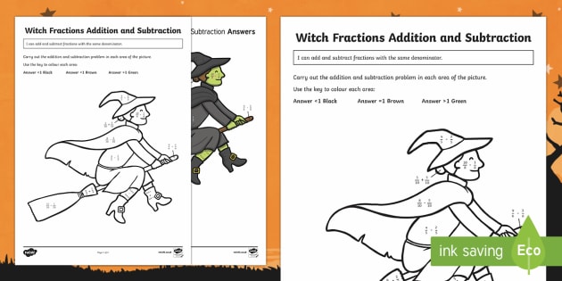 Halloween Witch Fraction Activity
