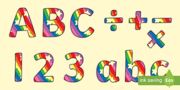 👉 Rainbow and Star Display Lettering (teacher made)
