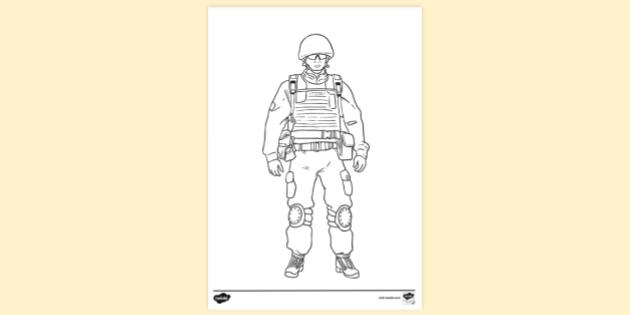 FREE! - British Army Soldier Colouring Sheet Colouring | Colouring Sheets