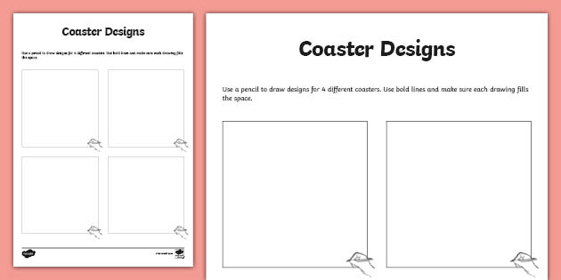 Coaster Designs Worksheet / Worksheet (teacher made)