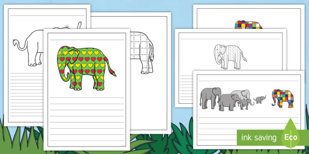 Elmer the patchwork elephant wall sticker Speech bubble Elmer wall ...