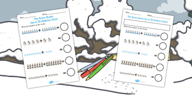 The Snow Queen Up to 20 Addition Sheet (Teacher-Made)