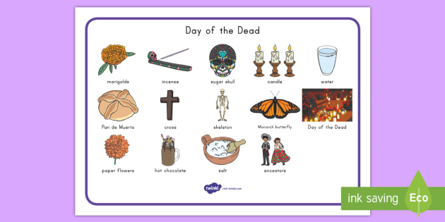 Day of the Dead Word Mat - dia de los muertos, day of the dead