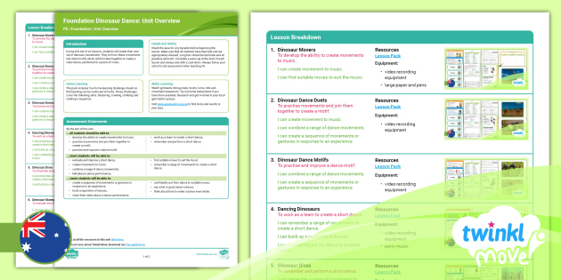 FREE! - Move PE Foundation Dinosaur Dance Unit Overview