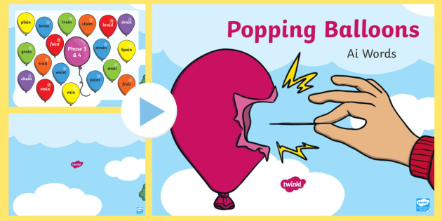 * NEW * Ai Words on Popping Balloons PowerPoint