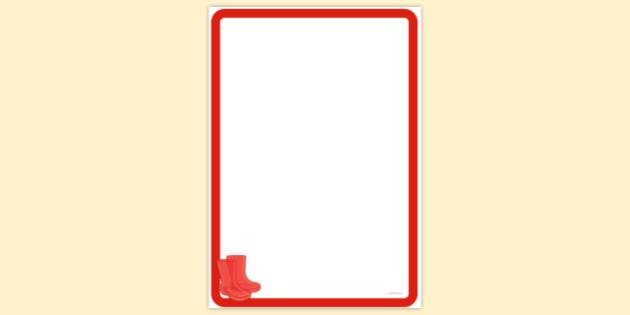 FREE! - Wellington Boots Page Border (teacher made)