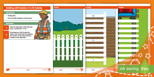 👉 Building with Numbers 1 to 10 Activity