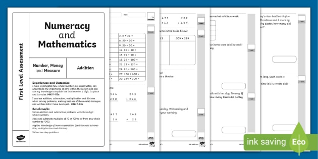 First Level Numeracy and Mathematics Assessment - Addition