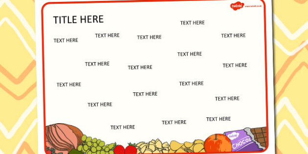 Food Themed Editable Word Mat (teacher made)