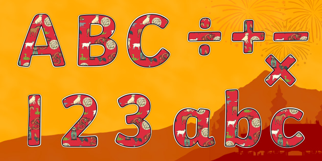 Chinese New Year Story Themed Size Editable Display Lettering