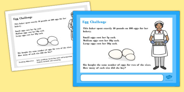 Egg Maths Challenge A4 Display Posters (teacher made)