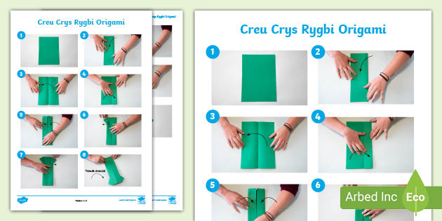 Gweithgaredd Creu Crys Rygbi Origami (teacher made)