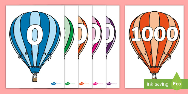 Counting in 50s on Hot Air Balloons Display Posters