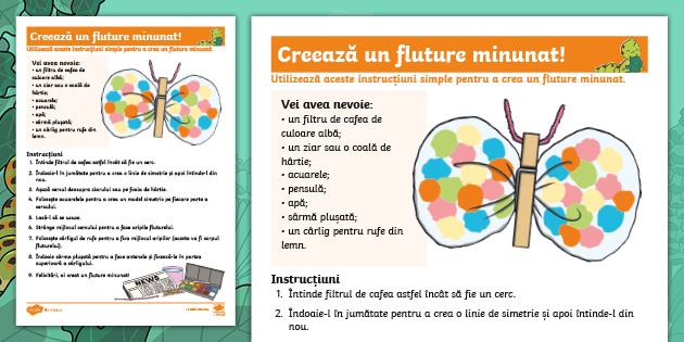 Omida precaută: Fluture minunat – Instrucțiuni