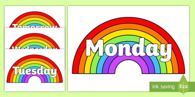 FREE! - Days of the Week on Rainbows (teacher made)