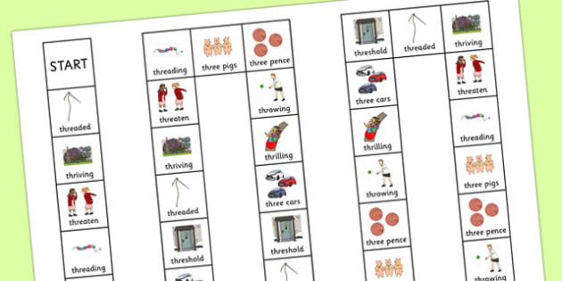 Two Syllable THR Board Game