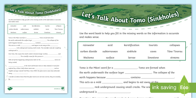 Let's Talk About Tomo (Sinkholes) | Primary Resources