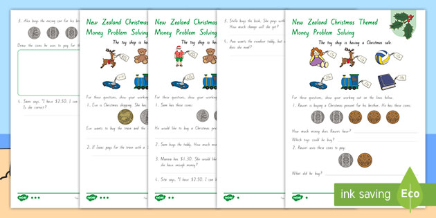 New Zealand Christmas-Themed Money Problem-Solving