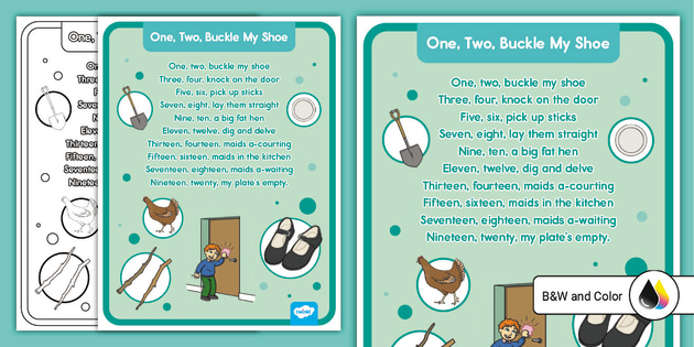 One, Two, Buckle My Shoe Poster (teacher made)