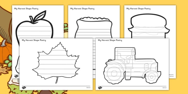 Harvest Shape Poetry - seasons, autumn, weather, poems, poetry