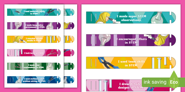 STEM Brag Wristbands (teacher made)