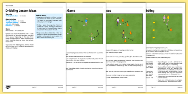 UKS2 Football Skills 1 Dribbling Lesson Pack