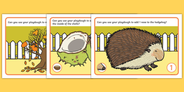 Autumn Number Playdough Mats (teacher made)